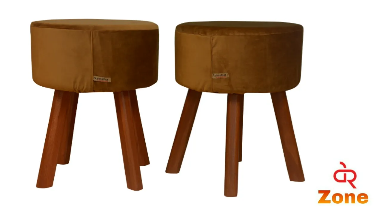 Pack Of 2 Wood Stool, Foot Rest, Living Room Furniture, Kitchen Stool ...