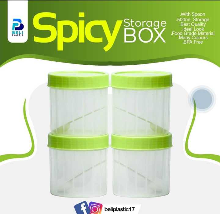 4pcs Crystal Spice Box/Masala Box/Seasoning Box/Multipurpose Box with ...