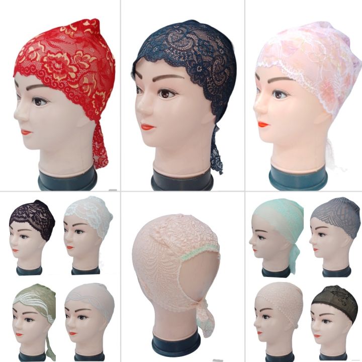 Pack of 1/ 6 /12 net Inner Cap for hijab Lace Net Cap tai back | Daraz.pk