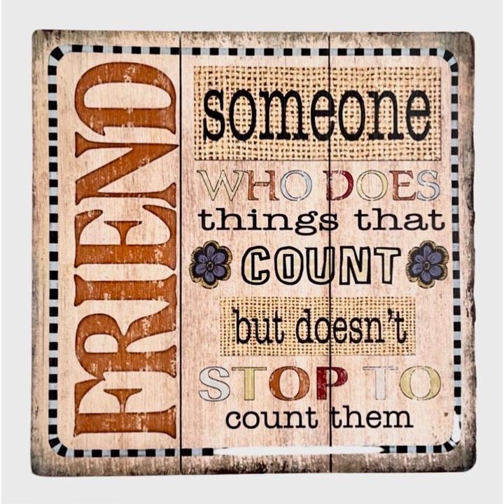 Rustic Wooden Sign Friend Wooden Wall Signs Hanging Sign for Wall Art ...
