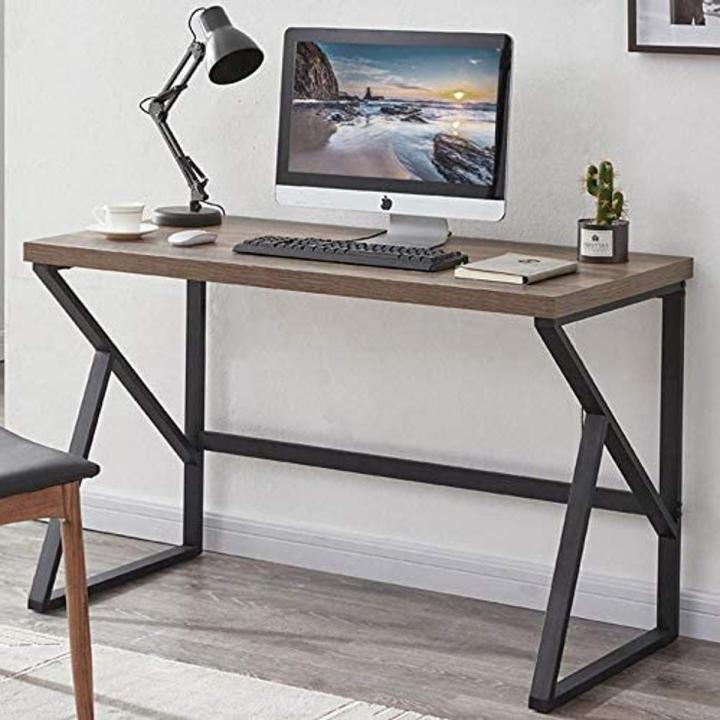 Minimalist Desk, Industrial Home Office Desk, Sturdy Wood and Metal ...