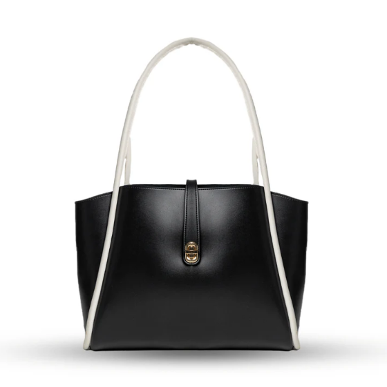 Srylish Tote Handbad Pure Black Leather finishing | Daraz.pk