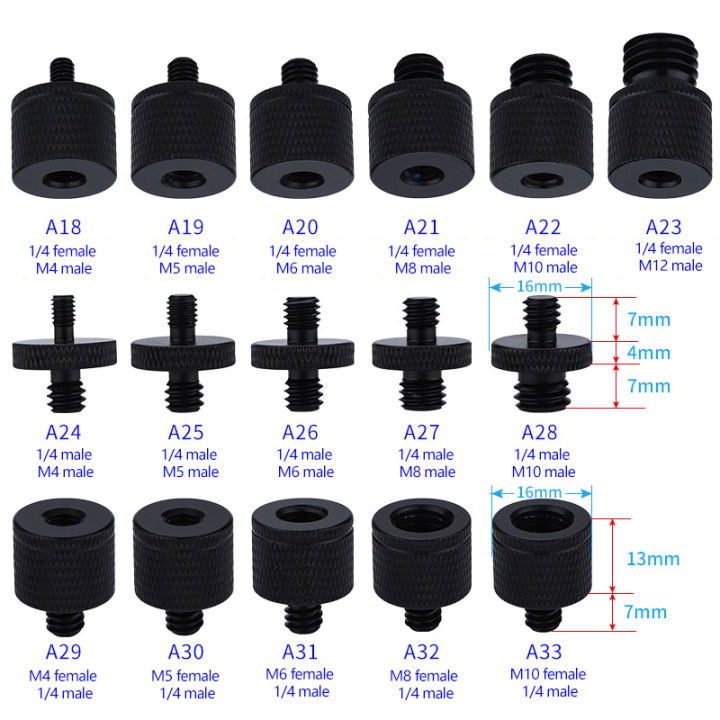 Dual Nuts Tripod Mount Screw 1/4 to M4 M5 M6 M8 M10 Projector Bracket ...