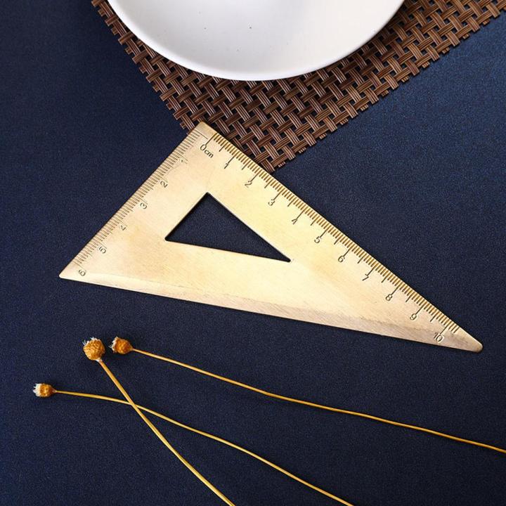 0-10cm Metal Brass Triangular Ruler Office School Right Angle Triangle ...