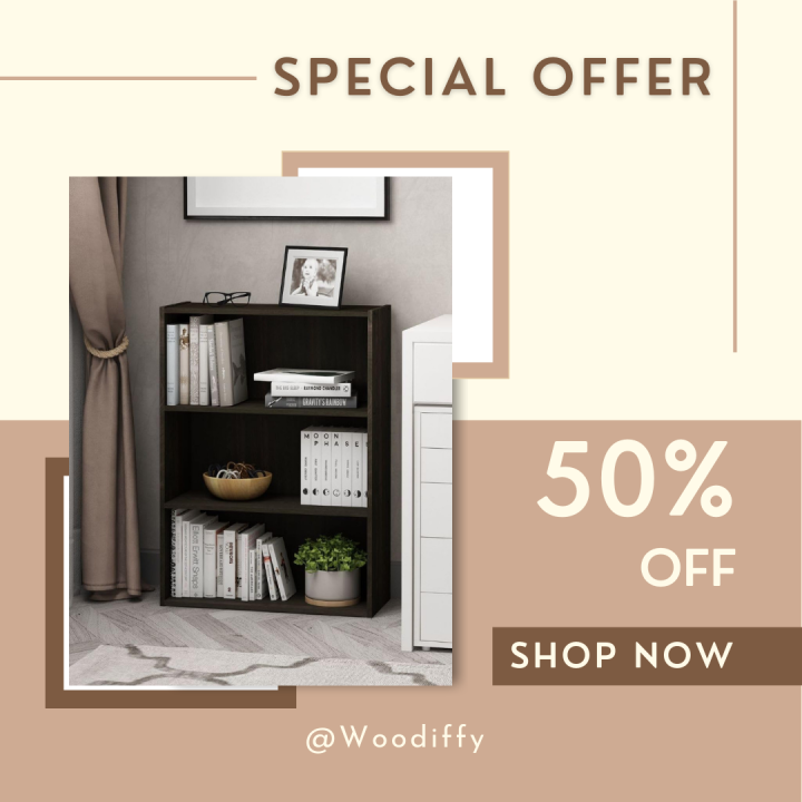 3-Tier Open Shelf Bookcase, 3-Tier Multipurpose Open Book rack Book ...