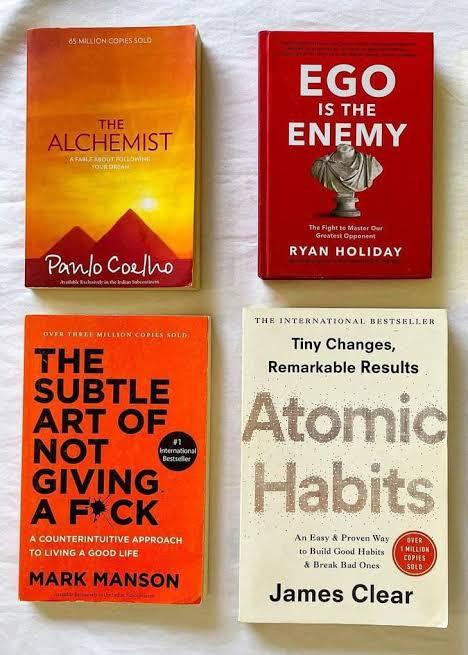 the alchemist+ego is the enemy+the substile art+atomic habits set of 4 ...