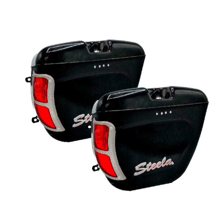 2-pcs Motorcycle Side Box " Tourist Box With LED Back Light STEELA ...