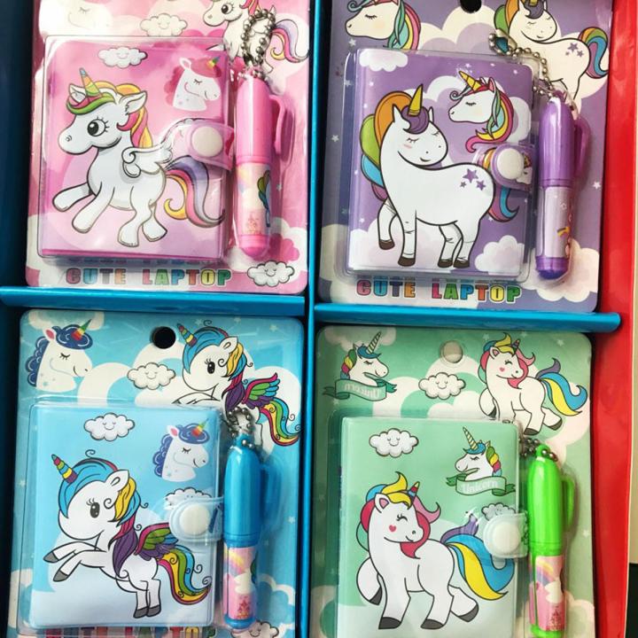 1X Kawaii Unicorn Set 1 Notebook+1 Ballpoint Pen School Office Supply ...