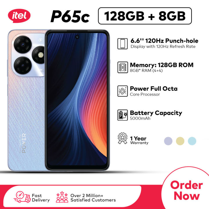 itel P65C |6.6'' HD Punch-hole Display with 120Hz Refresh Rate | 8GB ...