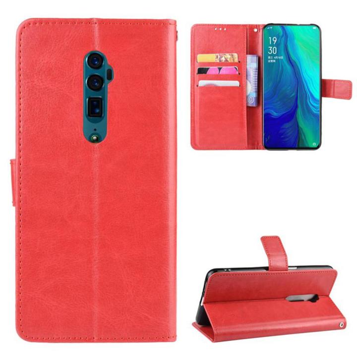 Holster Flip Stand Wallet Crazy Horse PU Leather Case For Oppo Reno 10x ...