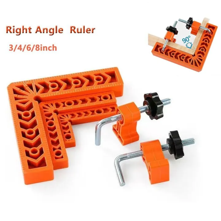 3" 4" 6" 8" L-Shaped Locking Clip Measuring Tool Woodworking Clamping ...