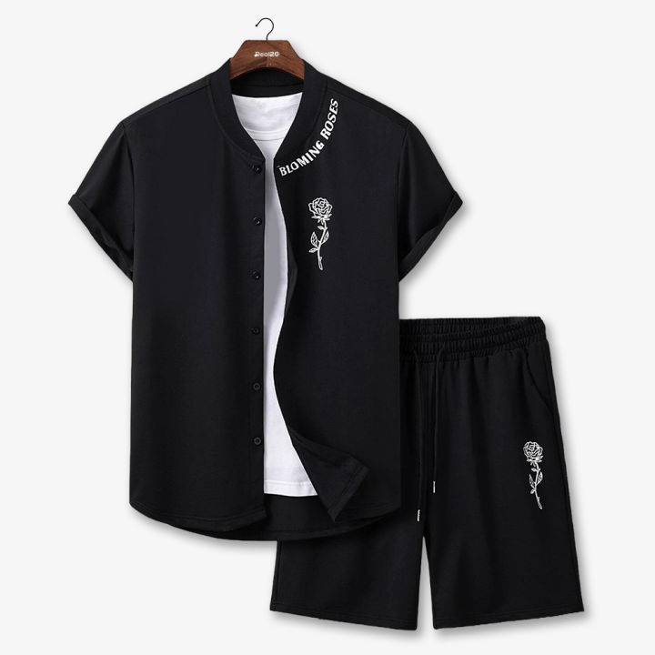 Sultan | Mens Bloming Rose Mens Summer Beach Short Suit | Daraz.pk
