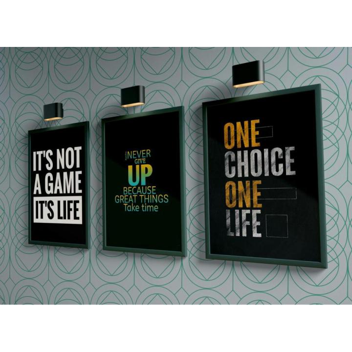Set of 3 Motivational Quote Wall Frames, Quote for Office Wall Décor ...