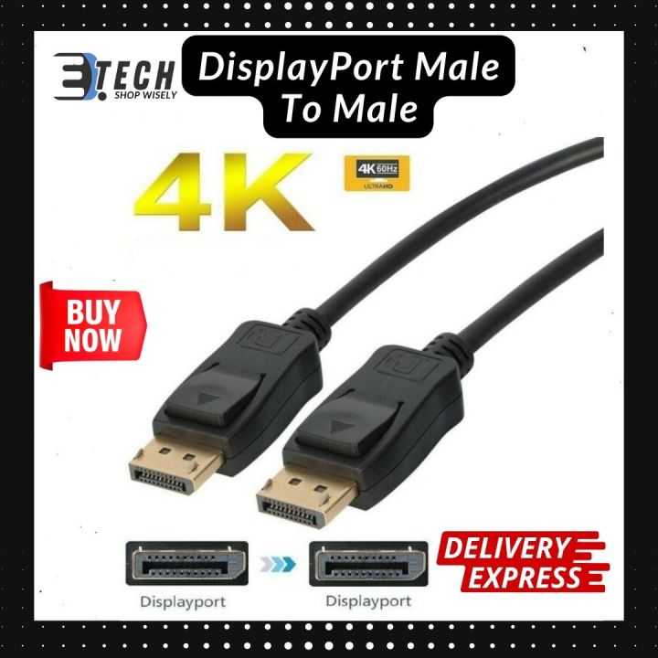 4K DisplayPort Male To Male Cable 6 Feet With Latches Version DP1.2 DP Cable 4K DisplayPort To ...
