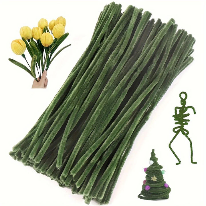 100 Pcs Green Pipe Cleaners,Pipe Cleaners For Crafts,Pipe Cleaner ...