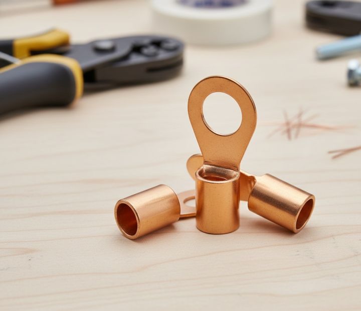 1/2/4 Pcs 16mm Copper Ring Lugs with 11mm Stud Hole – 200 Ampere Heavy ...