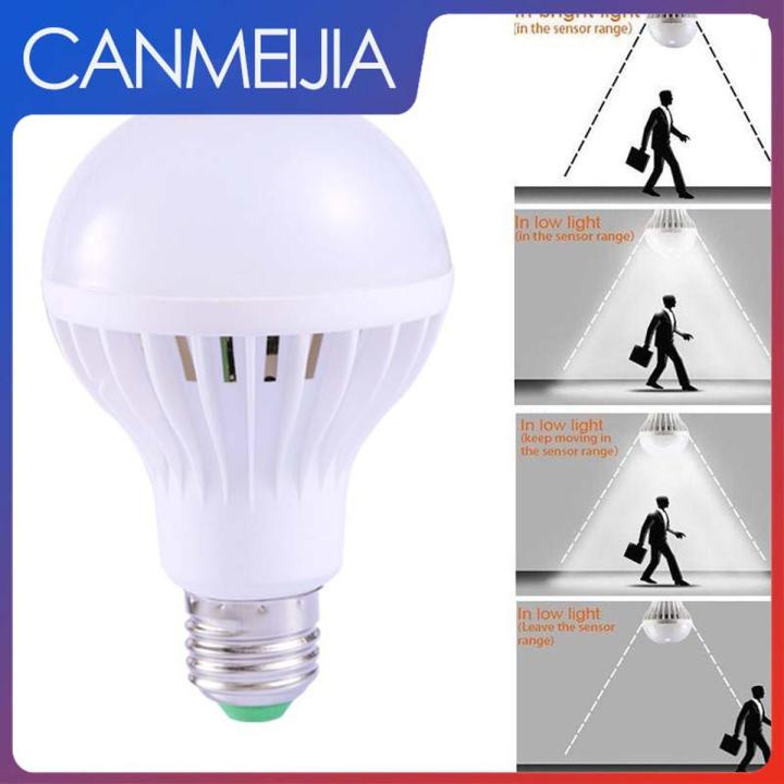 LED PIR Sensor Bulb E27 9W AC 220V 110V Dusk to Dawn Light Bulb Day ...