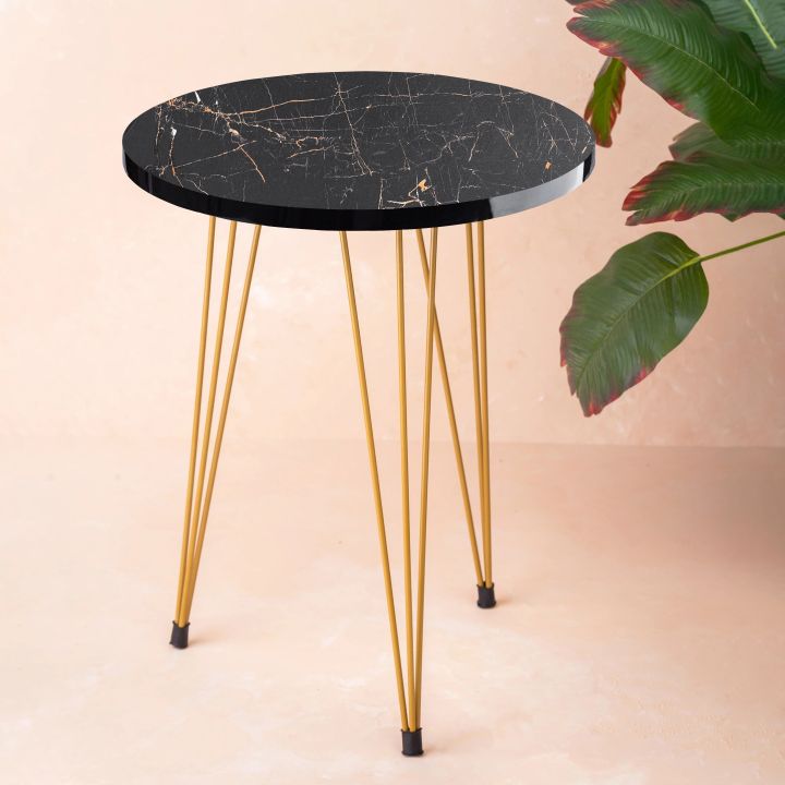3 Legs Table With Marble Texture Wooden Top Single Piece and 3 pieces ...