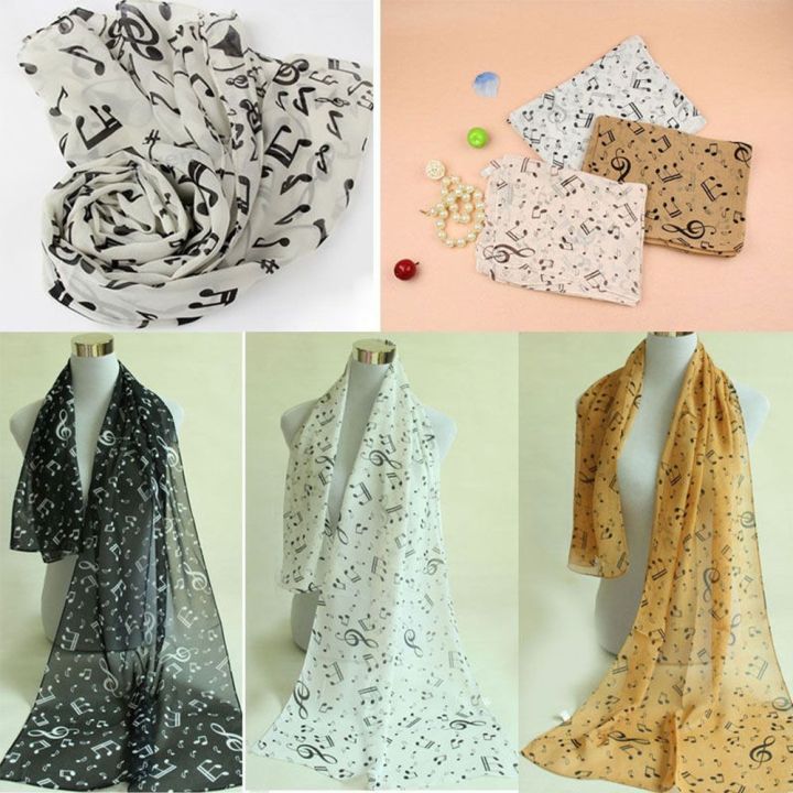 for Four Season Trendy Ladies Gift Accessory Treble Clef Printed Women ...