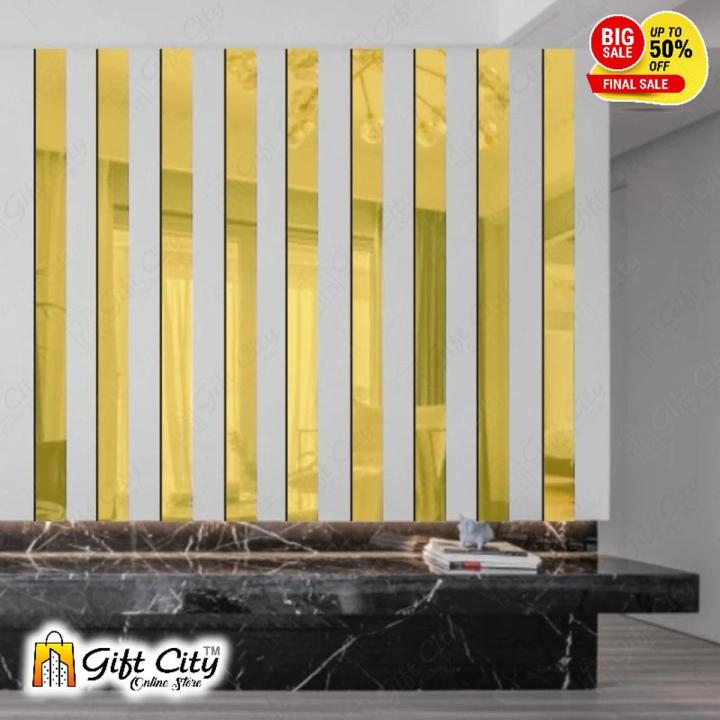 DIY Golden Mirror Strips Décor for Home Décor with Self Adhesive Double ...