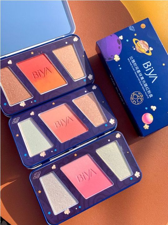 MIss Beauty 3 Colors Facial Blush Gradual Powder Blusher Shimmer ...