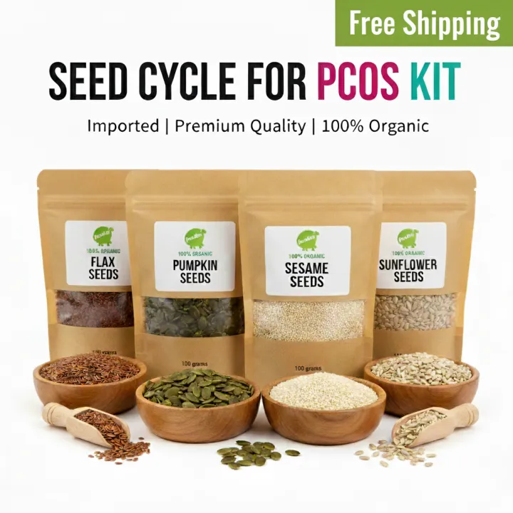 PCOS Seed Cycling Kit | Hormone Balance Solution | 4-in-1 Premium Mix ...