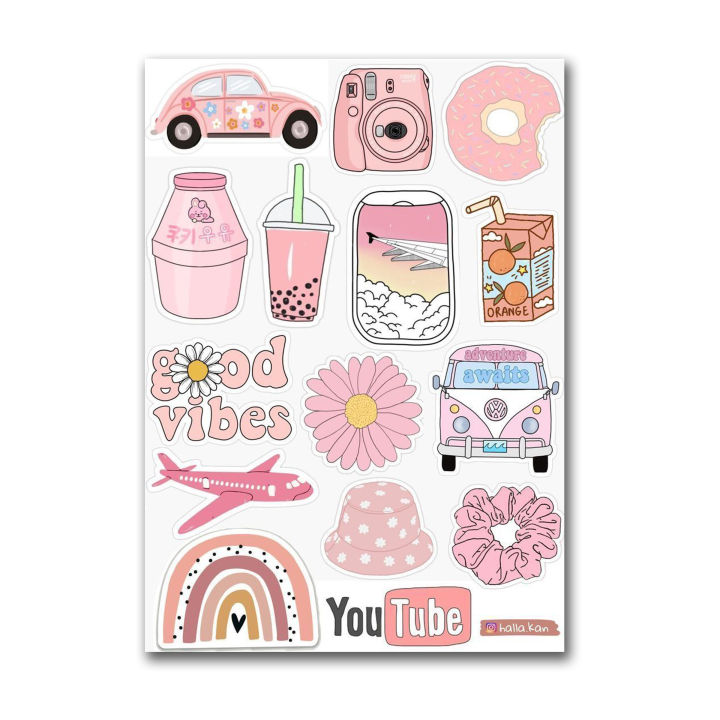A4 size (21x30cm) Uncut sticker sheet, Aesthetic and Vintage Stickers ...