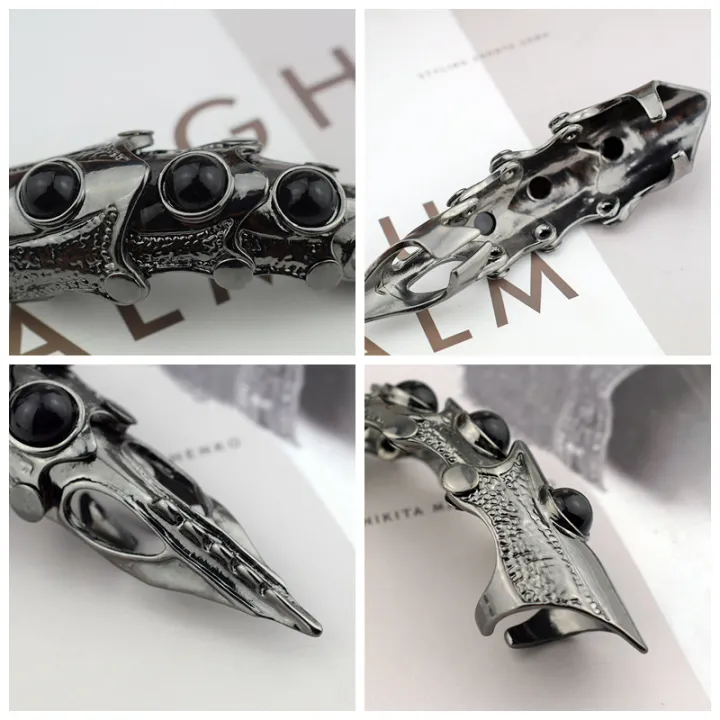 Dragon Skull Finger Long Rings Punk Rock Animal Skull Finger Long Rings ...