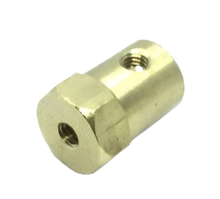 6mm Shaft Hexagon Motor Coupler Coupling DIY Brass for wheel tyre ...