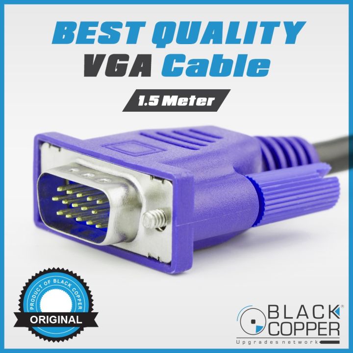 Vga Cable - High Quality - BLACK COLOR - 1.5 METER | Daraz.pk