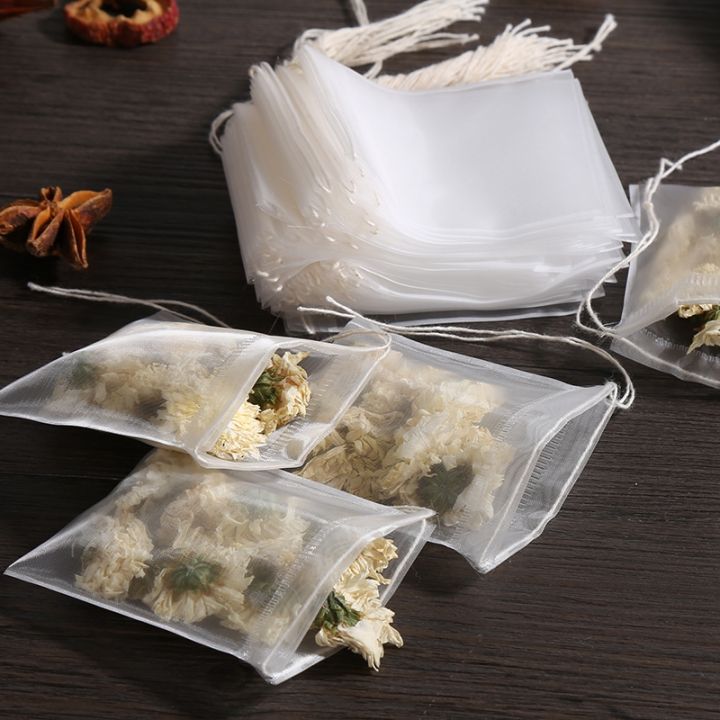 Transparent Nylon Teabags Empty Tea Bags Disposable Nylon Tea Bags with ...