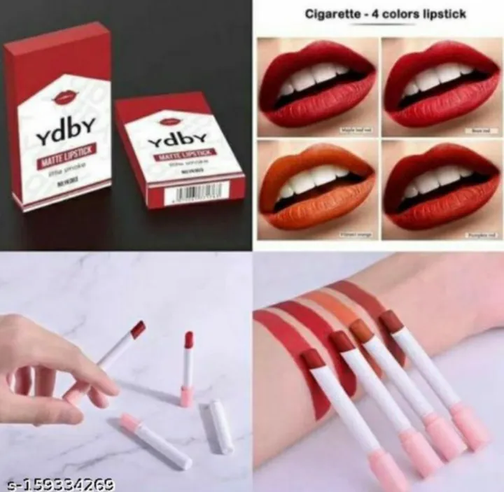 Creative Cigarettes Lipstick Set 4 Colors Matte Long Lasting Waterproof ...