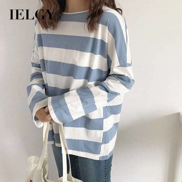 IELGY Long Sleeved Tops for Women/Striped Shirts in Light Colors | Daraz.pk
