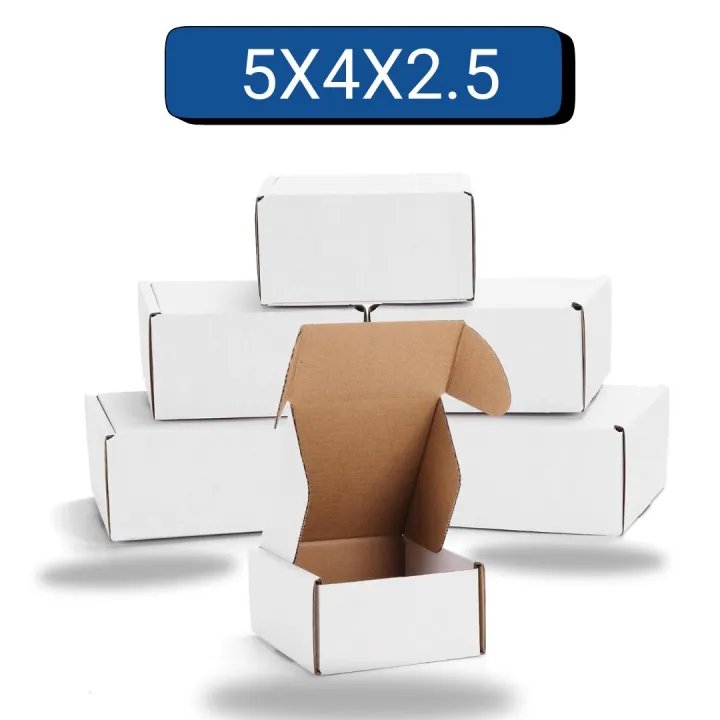 White Corrugated Cardboard Shipping Boxes (5x4x2.5) – Small Mailer Box ...