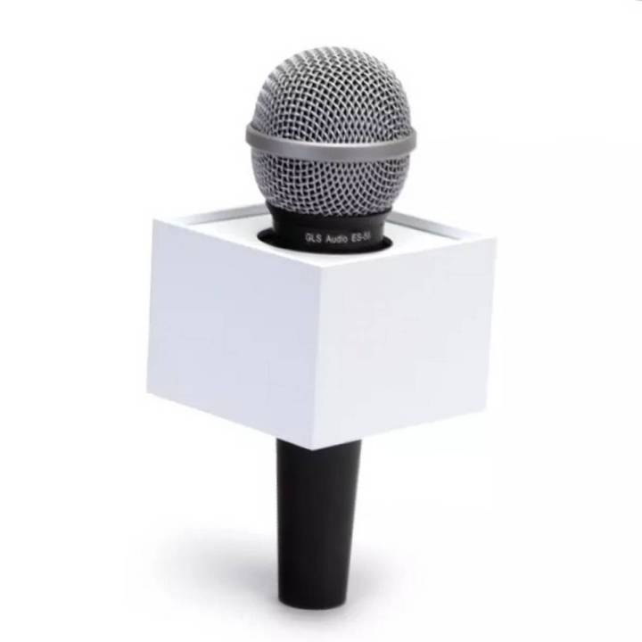 Mic Microphone Interview Square Cube Logo Flag Station 39mm Hole BK ...