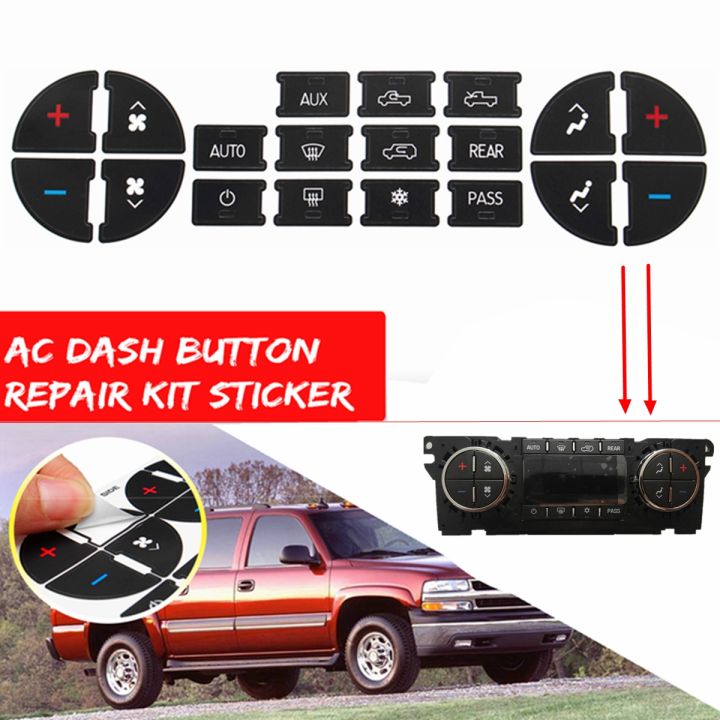 Motorcycle parts AC Dash Button Repair Kit Dual Climate Control Decal ...