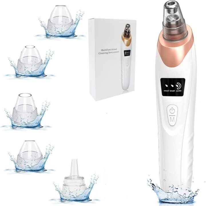 5 in 1 Electric Blackhead Acne Oil Remover Vacuum Suction Face Pore ...