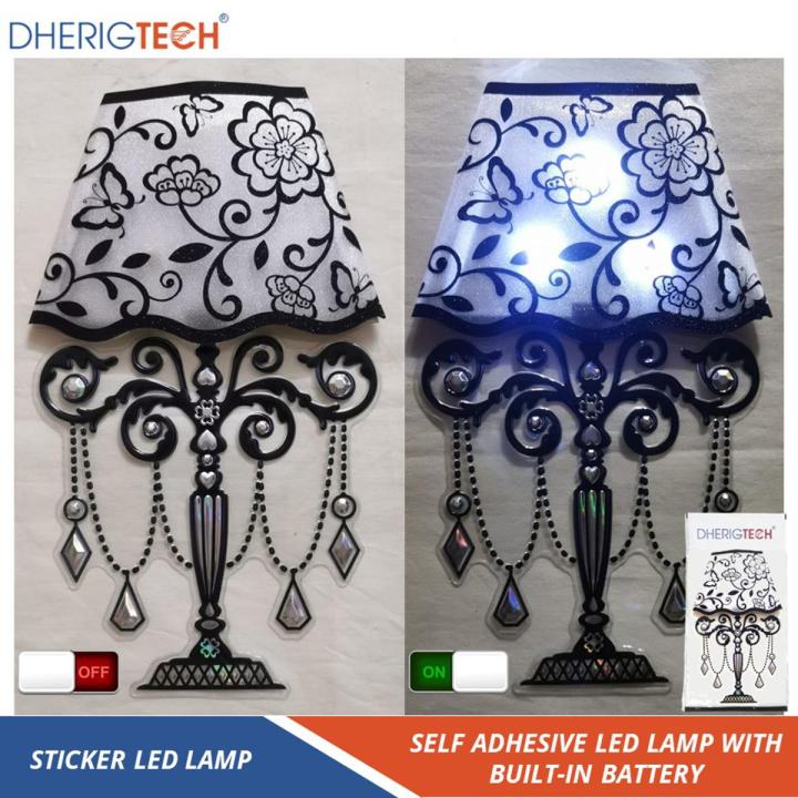 LED Lights Sticker 3D Embellishment Art Sticker Lamp Shape Attractive ...