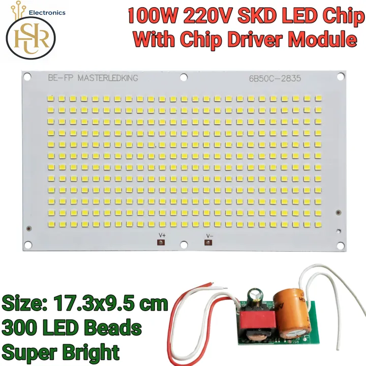 100W 300D White/Warm 220V LED PCB Floodlight Aluminum Plate Full Power ...