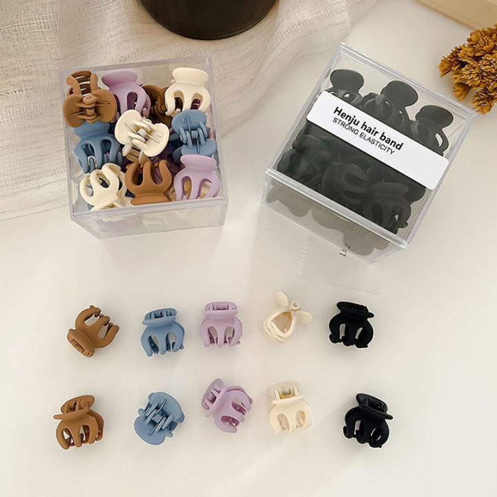 6pcs Simple Acrylic Black Mini Small Grab Clip Princess Head Bangs ...