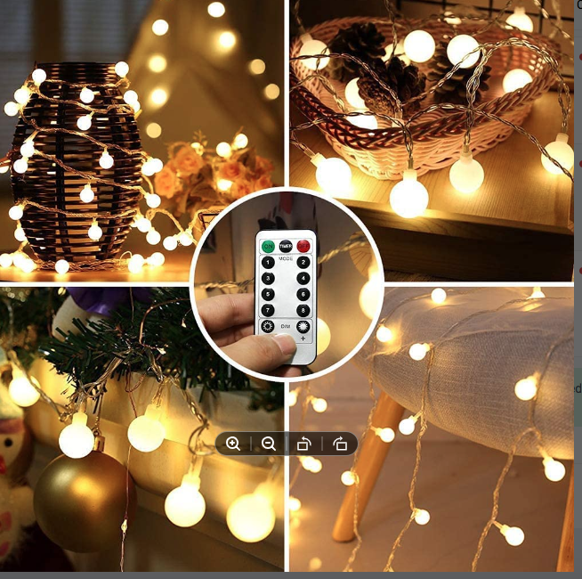 Battery Powered LED Glo be String Lights Ball Fairy Lights with Remote ...
