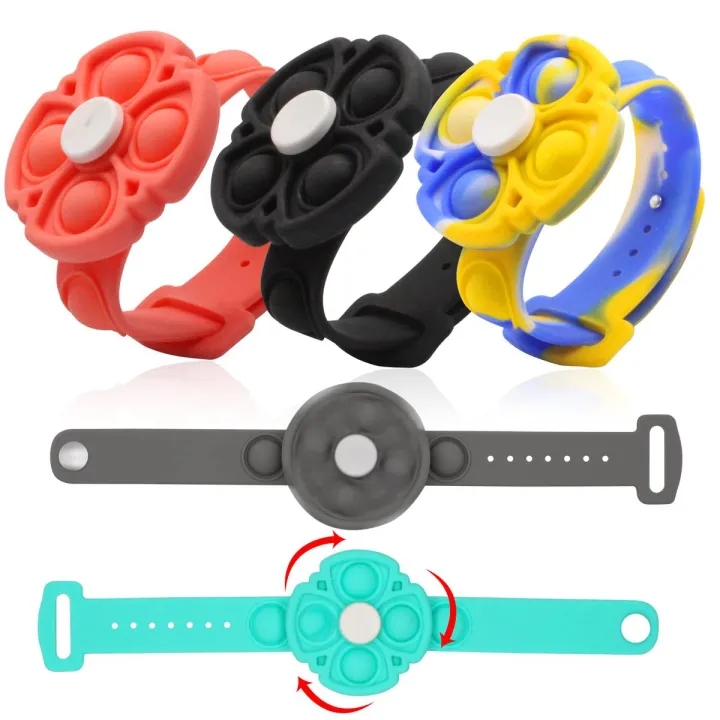Popit Spinner Watch, Push Bubble Fidget Wristband Toys, Stress Relief ...