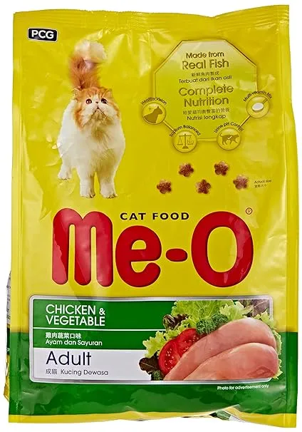 Me-O Adult Dry Chicken & Vegetable Cat Food 450g (IMPORTED) | Daraz.pk