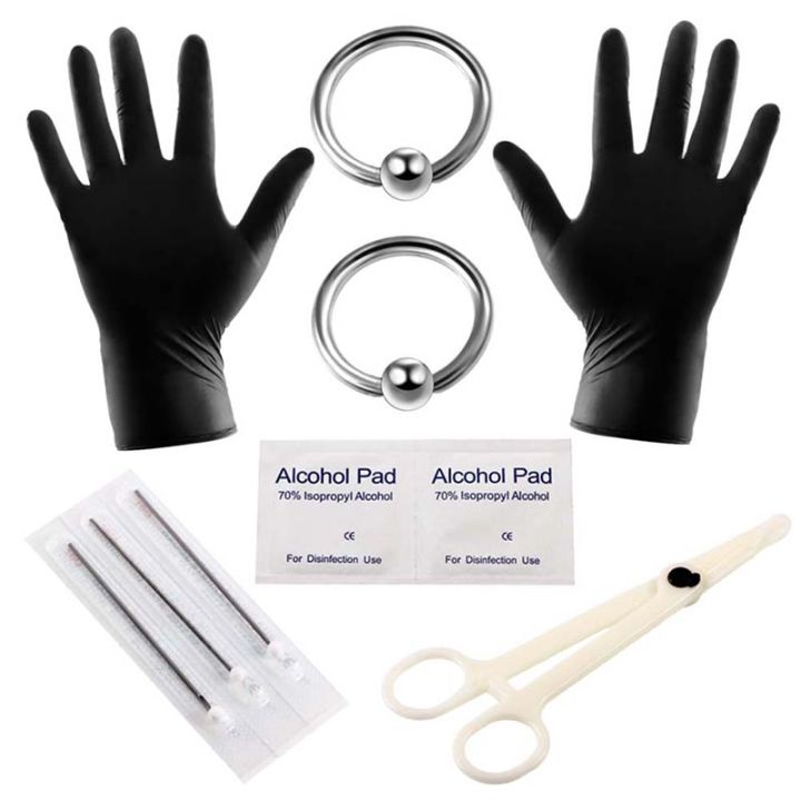 10-20Pcs/Set Body Piercing Kit Tools Needle Belly Tongue Eyebrow Nose ...
