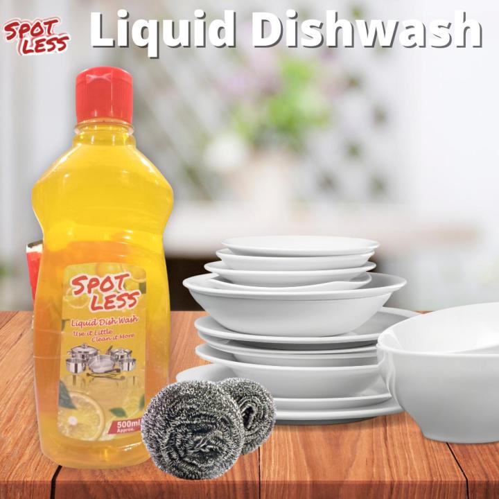 Spotless Dishwash Liquid - dishwashing liquid - with stainless scourer ...