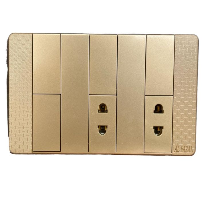 8 Switches+2 Sockets China Fitting Board Plate Golden Color New Diamond ...