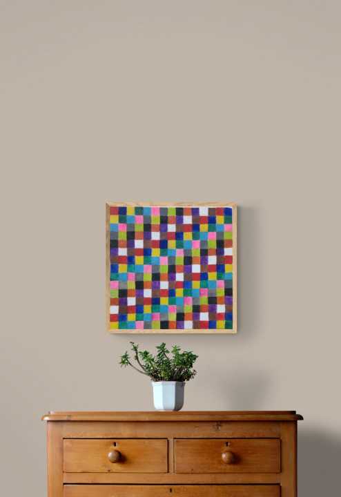 Acrylic on Canvas Painting Colorful blocks 15/15 canvas 6 inches canvas ...