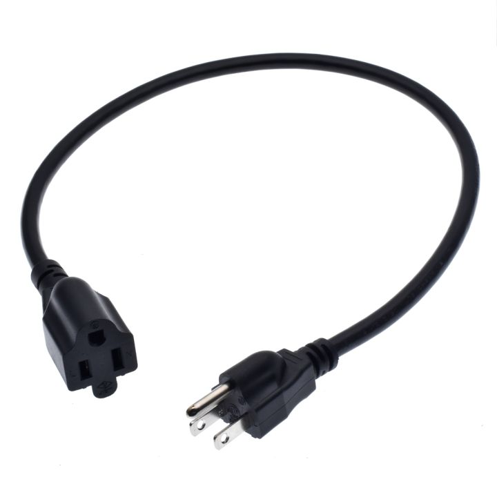 Usa 3 Prong Male Plug To Female Socket Extension Cable American Nema 5 ...
