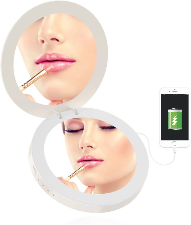 Makeup Mirror Power Bank 3000mAh with LED Light – Portable Charger ...