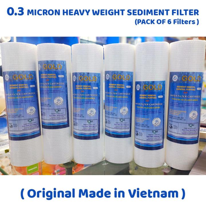 0.3 Micron PPF Sediment Filter ( Pack of 6 Filters ) Heavy Weight 160gm ...